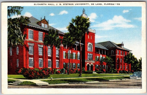 Vintage Linen Postcard Elizabeth Hall Stetson University Deland, FL ...