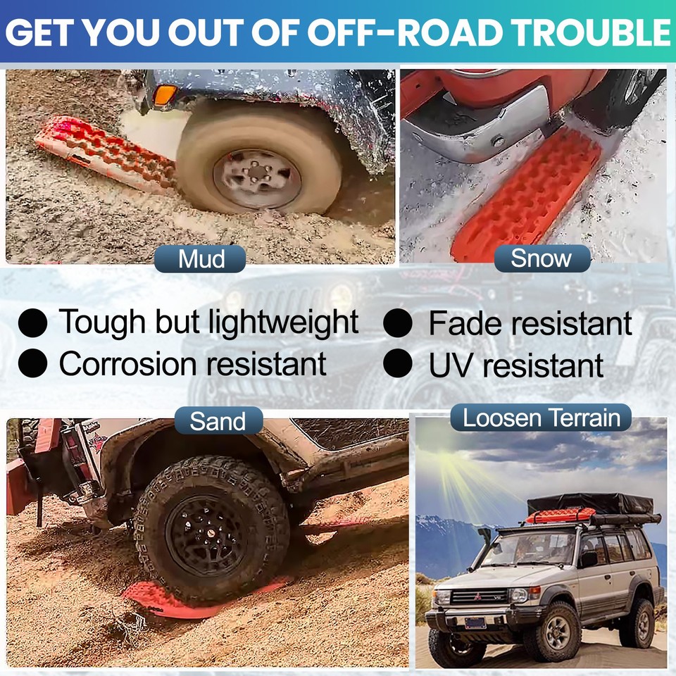 Recovery Tracks Sand Mud Snow Traction Boards Off-Road Mat Tire Ladder ...