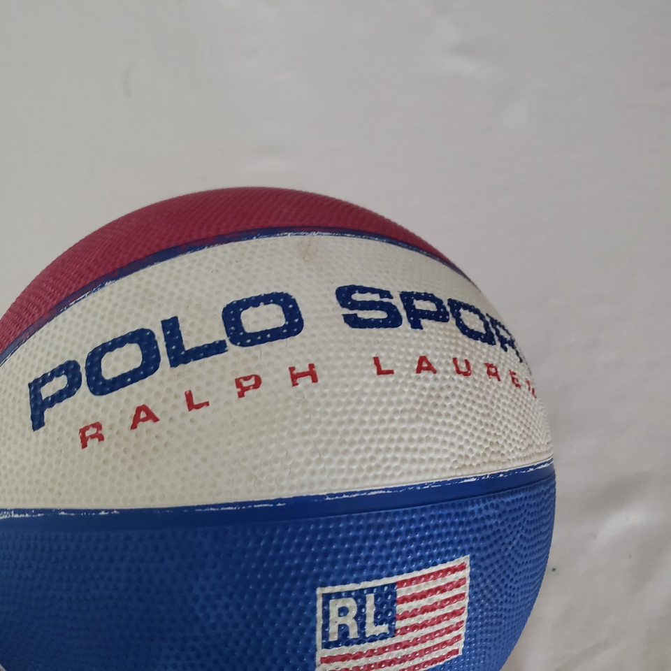 Vtg 90s Polo Sport Ralph Lauren Basketball Red White Blue Rawlings Ball ...
