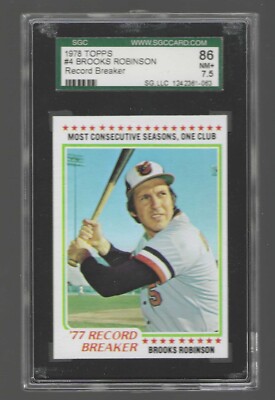 1978 Topps BROOKS ROBINSON Baltimore Orioles #4 HOF SGC 86 7.5 NM+ | eBay