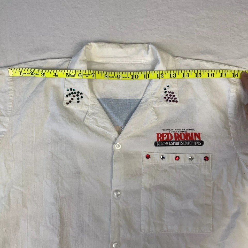 Vintage 80s Red Robin Burgers Restaurant Shirt Sz Large Rhinestone ...
