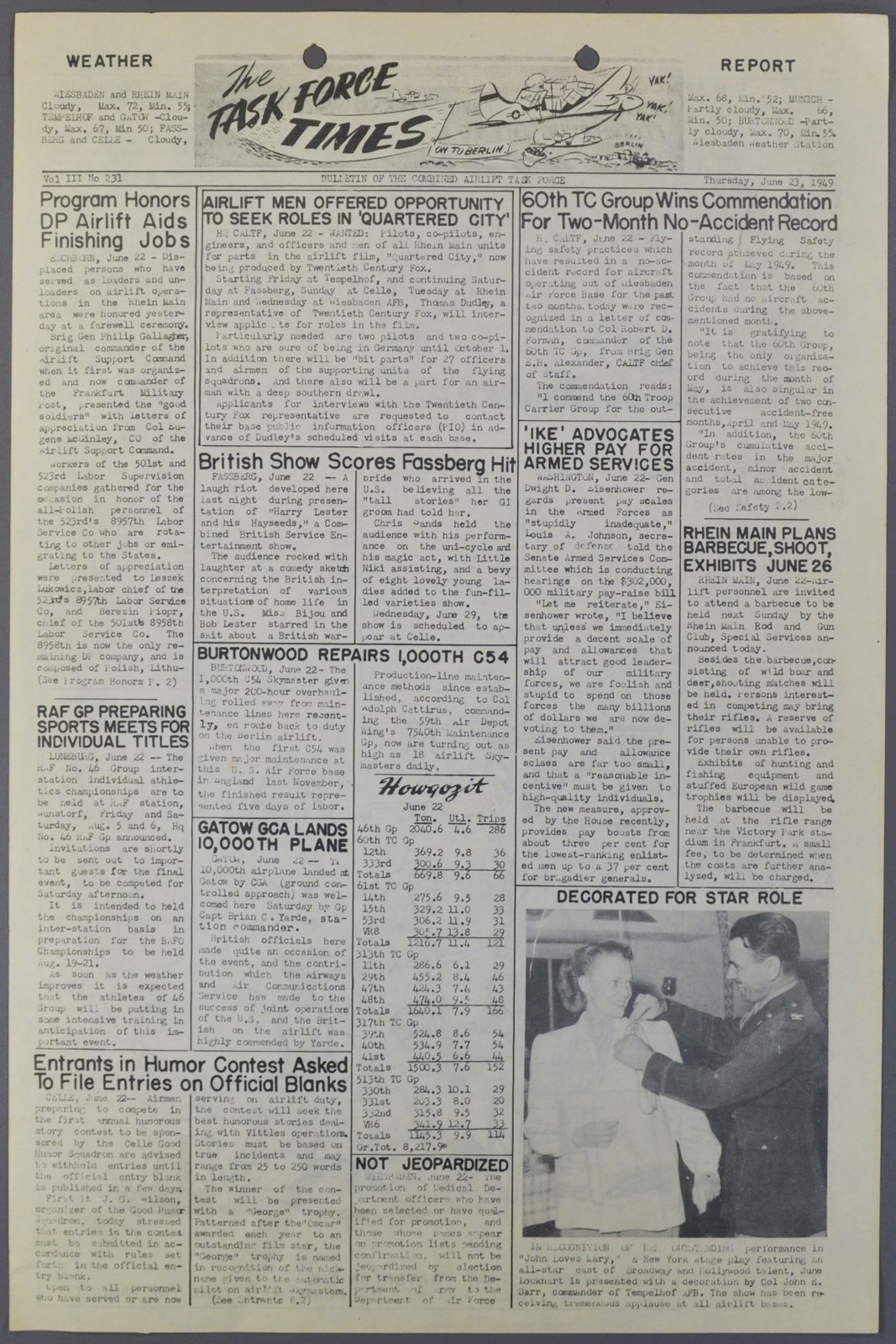 1949 COMBINED AIRLIFT TASK FORCE TIMES Military Newspaper VOL III NO ...