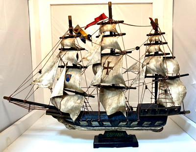 Vintage Model Ships - Medieval - Wood - 16” and 12'' Tall - READ ...