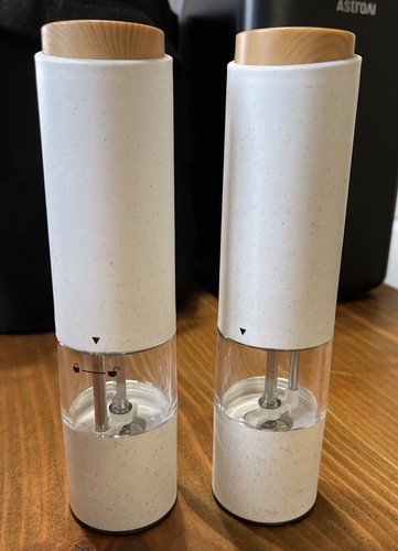 Easy to Refill Electric Salt & Pepper Shakers White | eBay