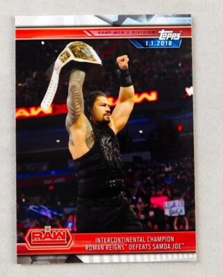 Roman Reigns WWE Topps Wrestling Trading Card WWF Raw Smackdown #19 ...