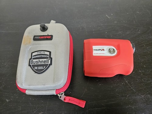 White Bushnell Tour V4 Rangefinder Slope Edition With Case + Red Skin ...