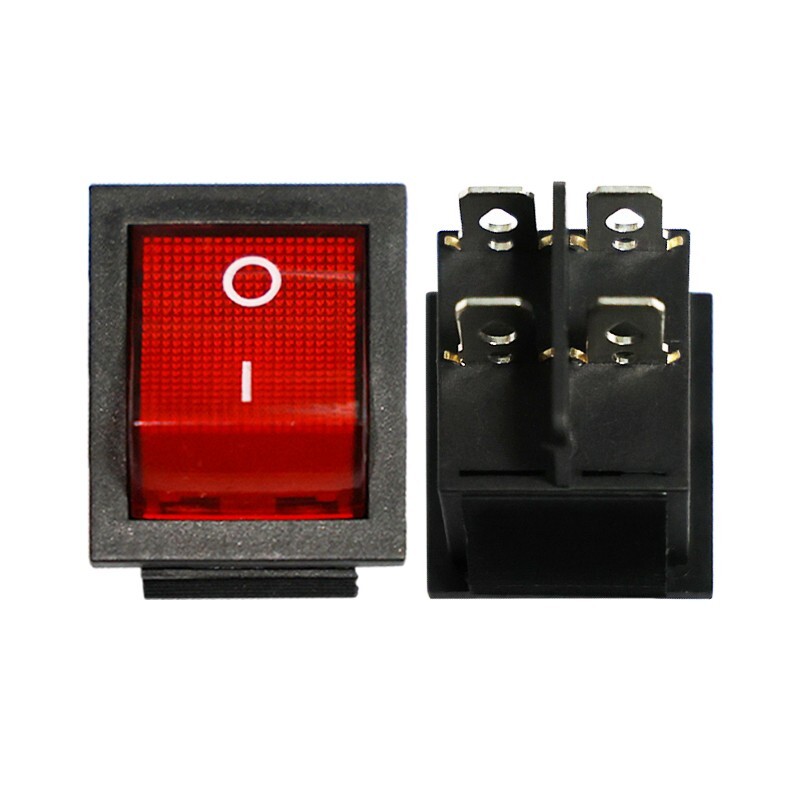 2x Red Light Rocker Switch On Off 250V AC 16 AMP 125V 20A DPST 4 lug ...