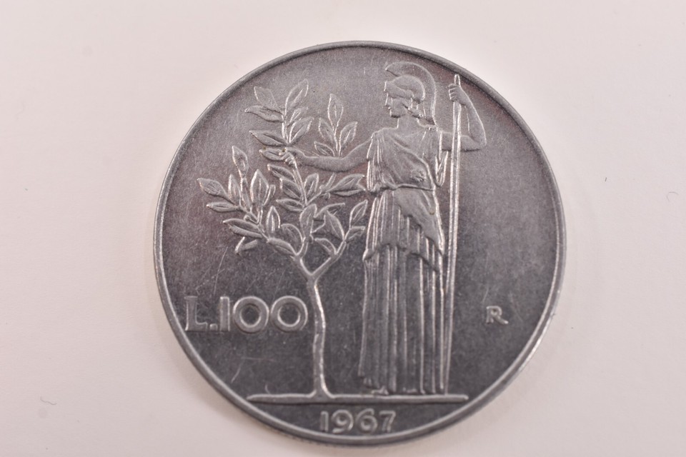 1967 ITALIAN REPVBBLICA ITALIANA L.100 SS COIN ITALY 1967 FREE SHIPPING ...