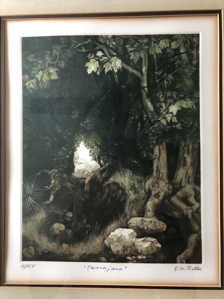 G H Rothe Tassajara 1981 Hand Signed ORIGINAL MEZZOTINT Intaglio ...