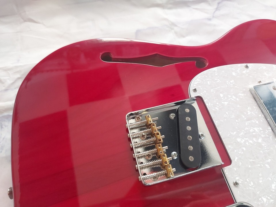 NEW LOADED Thinline TELE BODY Telecaster CANDY APPLE RED WHT PEARL ...