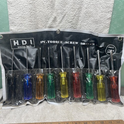 HDI- Torque Driver Set--9 Pcs T-10 to T-50 In Great Shape. | eBay
