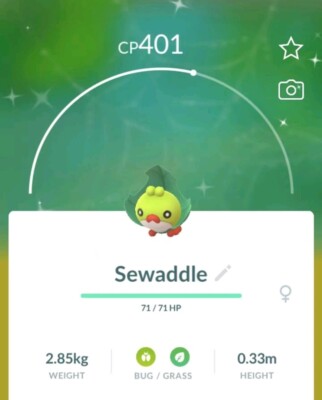 Shiny Sewaddle - Pokemon Go - Registered Or Unregistered (30 Days) | eBay