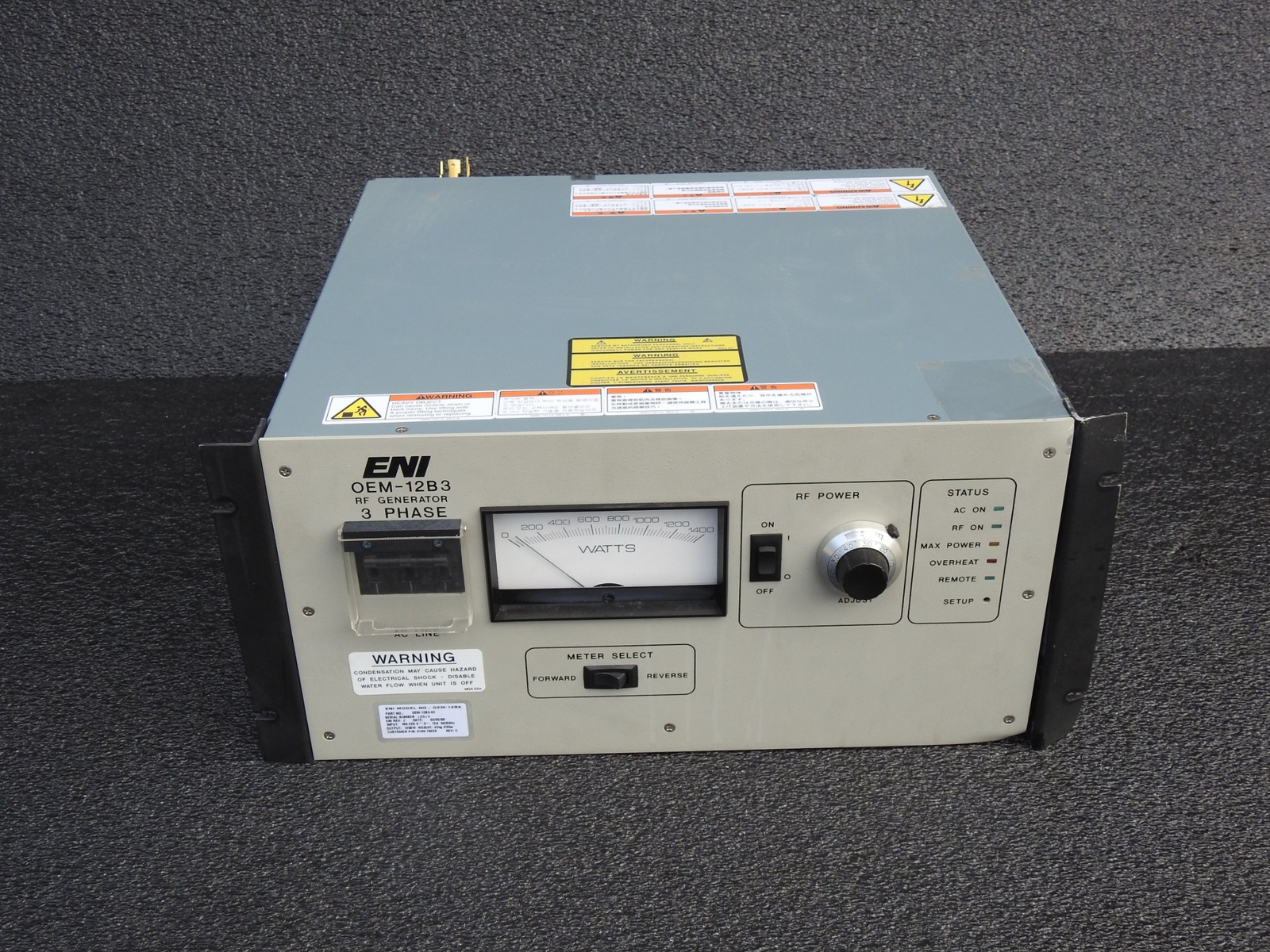 ENI OEM-12B3 RF Generator 3 Phase AMAT P/N: 0190-76028, OEM-12B3-02 ...