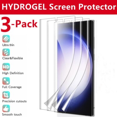 3X Screen Protector For Various Phone Soft Clear TPU Gel Hydrogel Film ...