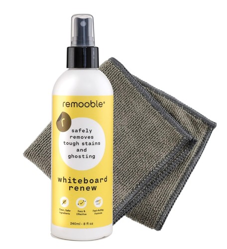 Dry Erase Whiteboard Cleaner Spray & Microfiber Cleaning Cloth - Safely ...