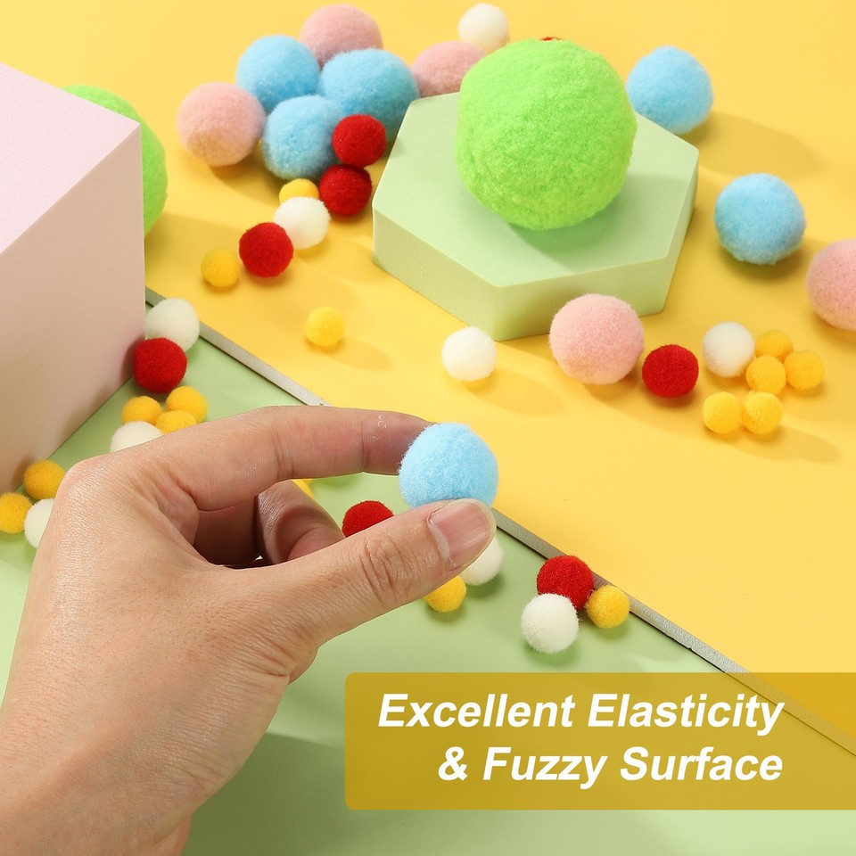 0.4inch Pom Poms for Crafts, 500pcs Small Pompoms Fuzzy Puff Balls ...