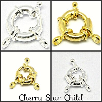 Gold silver pl c bolt wheel clasp classic elegant finding small medium ...