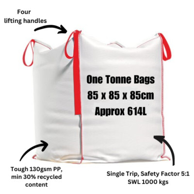 One Tonne FIBC Dumpy Bags 1 Ton Bulk Jumbo Builders Garden Storage ...
