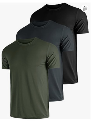 Mens Shirts 3 Pack Dry Fit Tech Moisture Wicking Performance Quick Dry ...