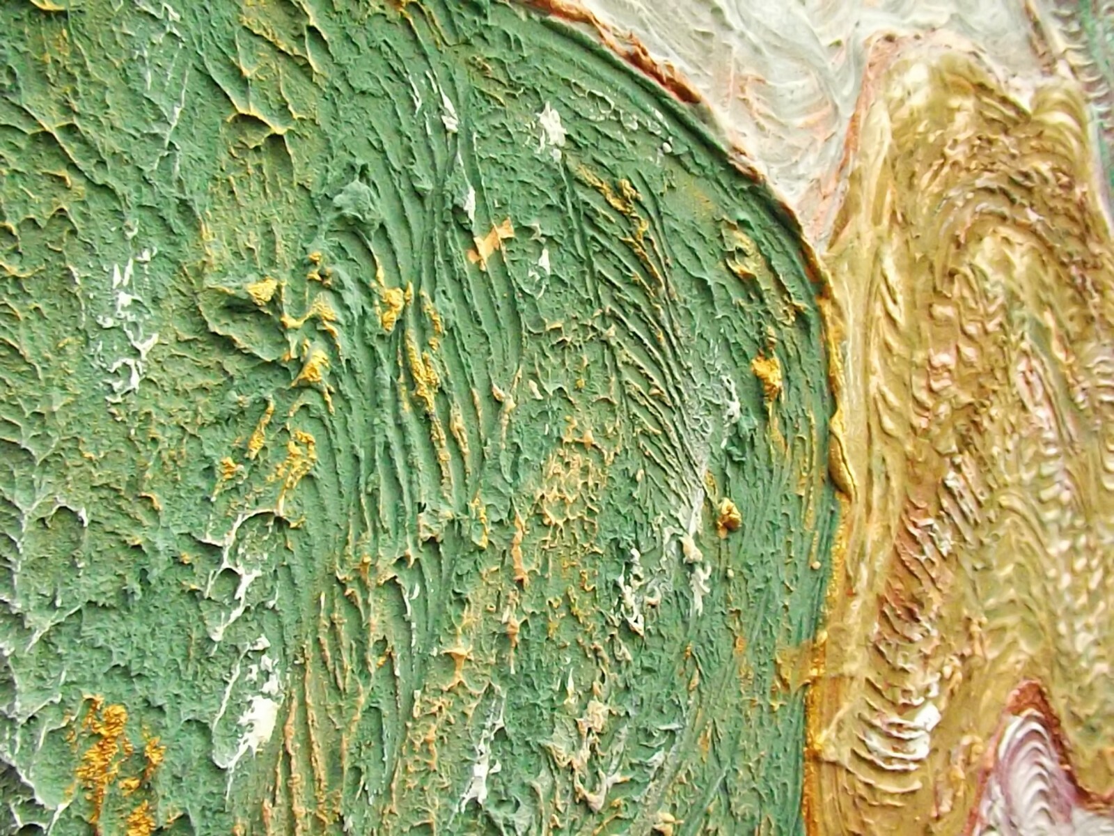 Abstract Painting Primed Linen Framed Original Handmade Oil Mixed Media ...
