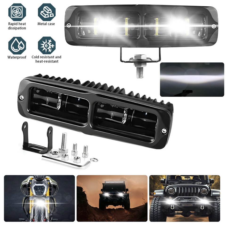2X 6inch LED Driving Light Bar Spot Flood Work Lamp Fog Pods Offroad ...