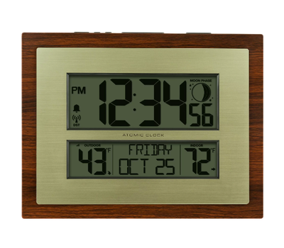 Digital Atomic Clock Temperature Indoor Outdoor Desk Wall Display ...