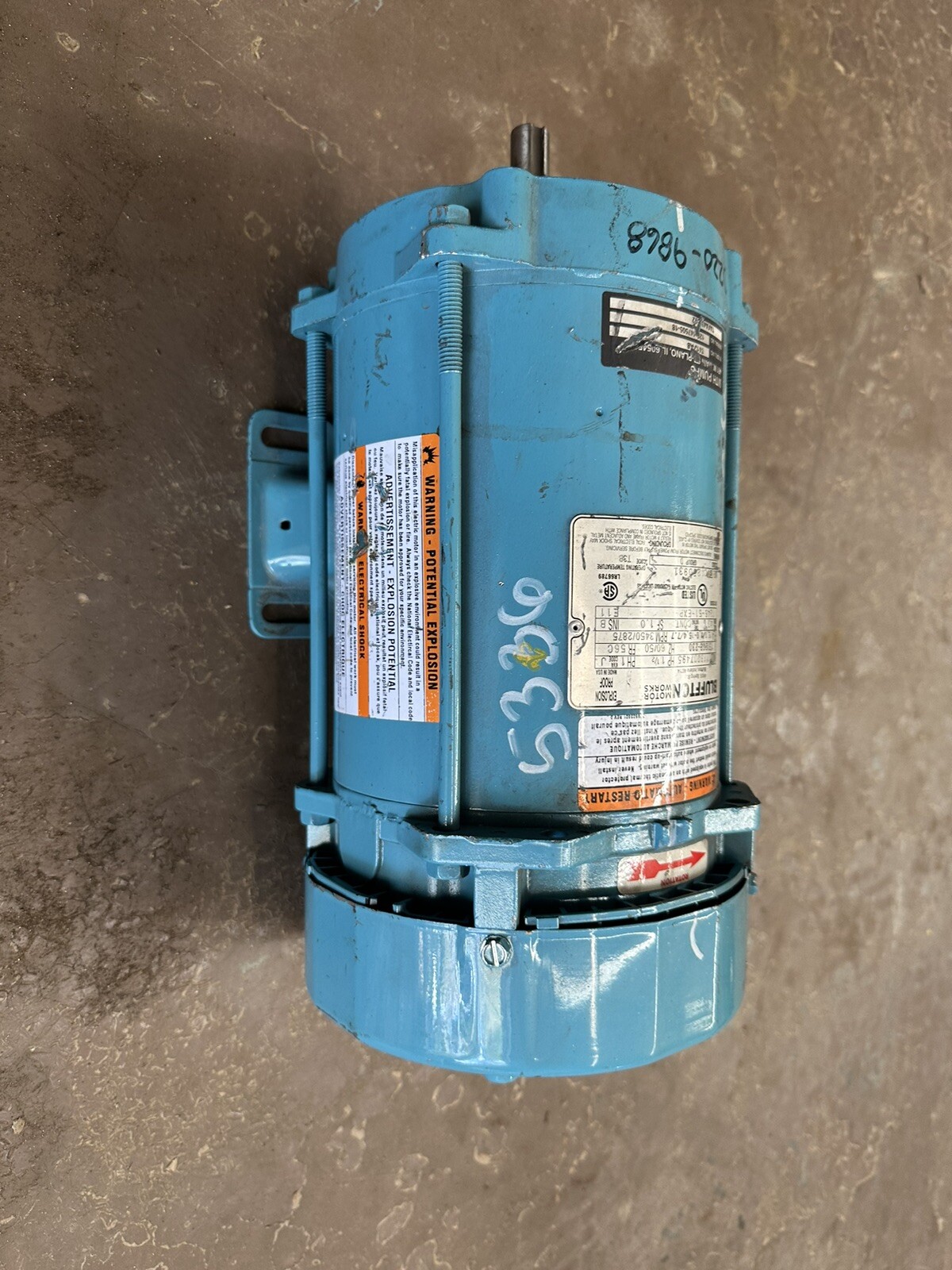 BLUFFTON PUMP MOTOR MOD 1113007495 1.5HP 115/208-230 PH1 TESTED | eBay