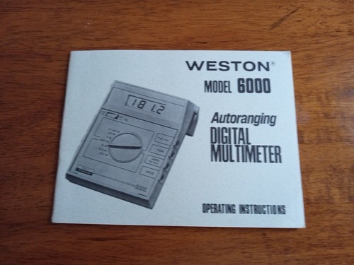 Weston Instructions for Model 6000 Autoranging Digital Multimeter | eBay
