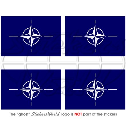 NATO Flag OTAN North Atlantic Alliance 50mm(2") Bumper-Helmet Stickers ...