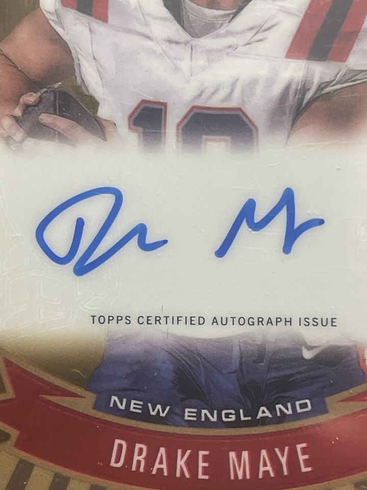 2024 Topps Finest Drake Maye Prodigies Gold Autographed Refractor 34/50 ...