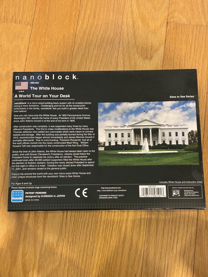 Nanoblock Micro-Sized Building Block Set The White House - New, Sealed ...