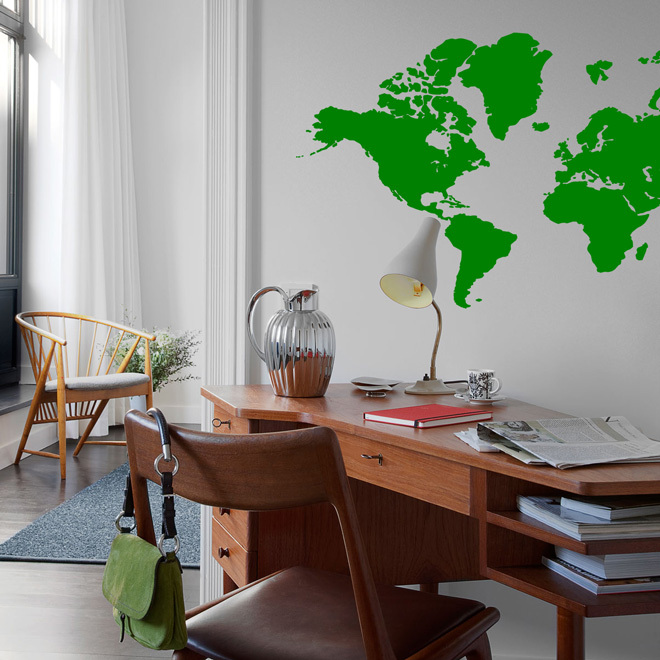 Large World Map Wall Stickers Globe Graphics Vinyl Art Decals Home ...