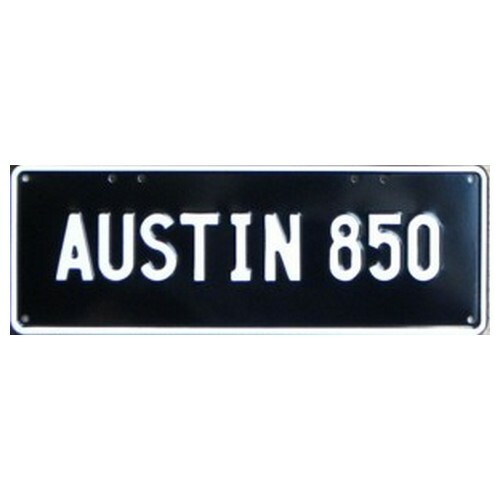 Novelty Number Plate - Austin 850 - White On Black AUS Licence Plate ...