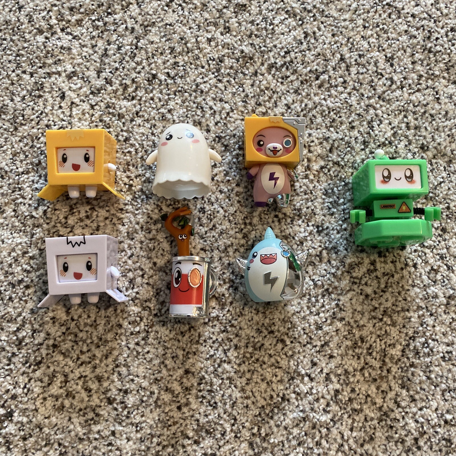 Lot of 7 Lankybox Series 3 Mini Figures FOXY BOXY GHOSTY CYBORG SHARK ...