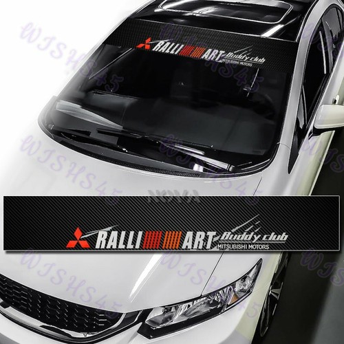 Windshield Carbon Fiber Banner Decal For Mitsubishi EVO Ralliart ...