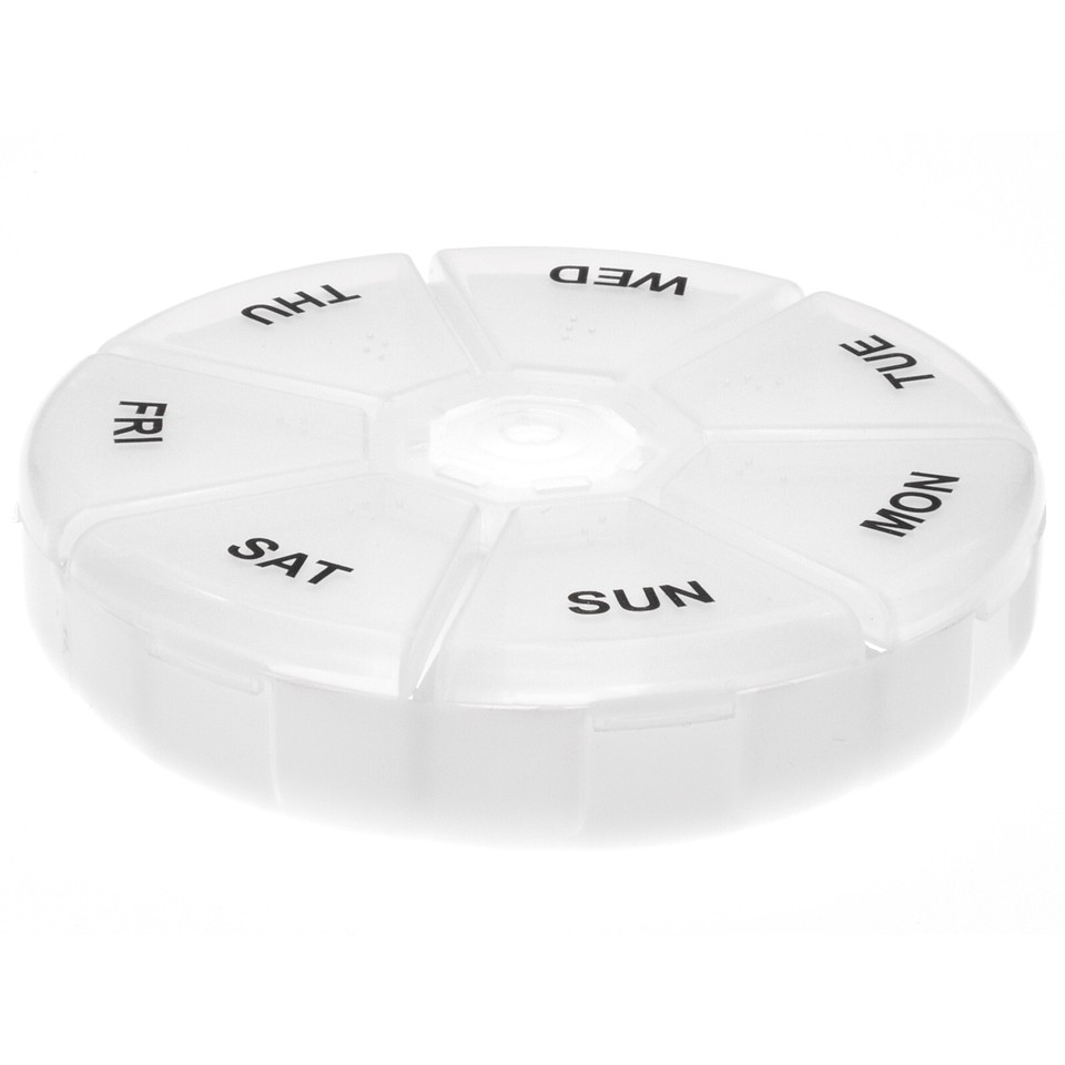 7 Day PILL BOX TABLET ORGANISER Medication Medicine Week Small 86mm ...
