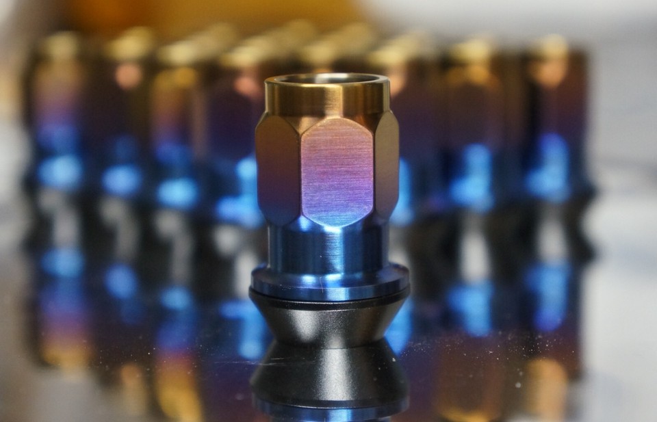 20 set Titanium Lug Wheel Nut 12x1.25 HEX17 60deg Floating Seat Open ...