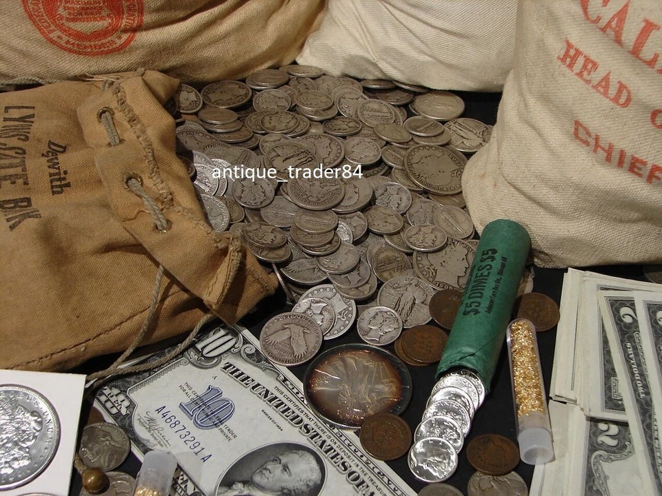 Estate Lot Sale - Old US Coins Gold / Silver / Currency / WWII 100 ...