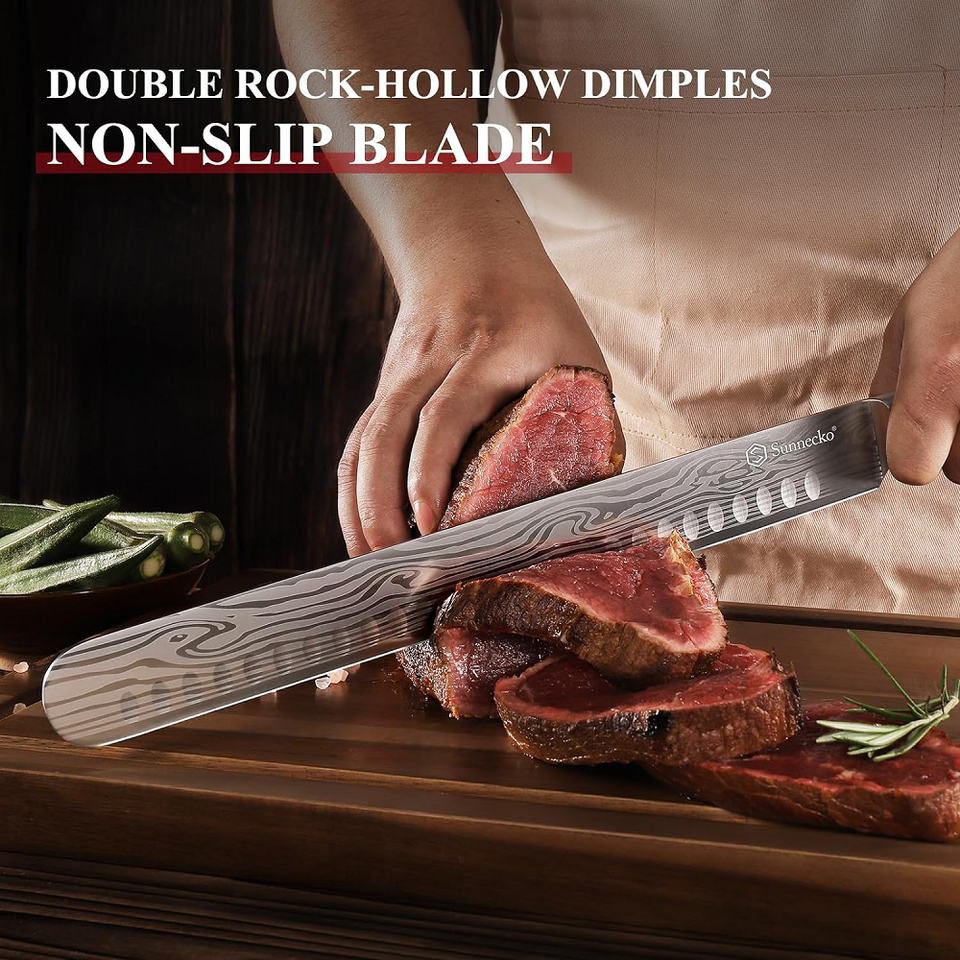 Brisket Slicing Knife 12 inch Carving Knife for Meat Slicing Roasts ...