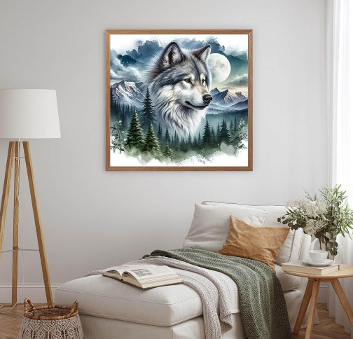 Diamond Art Kits for Adults,5D Wolf Diamond Painting DIY Forest Wolf ...