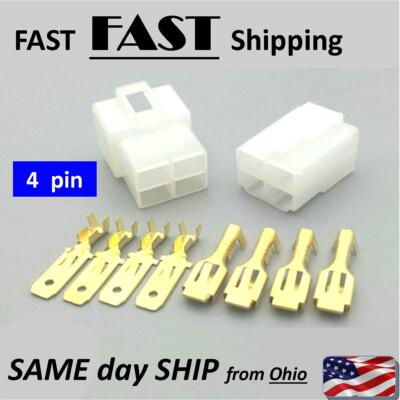 Wire Connectors 4 way - 4 pin housing and spade electrical connector ...