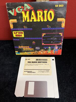 VGA MARIO 3.5 Disk Software Evolution Vintage Hard Floppy Disk SE 023 ...