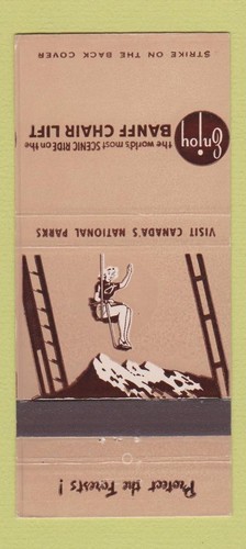 Matchbook Cover - Banff Chair Lift Skiing AB 21 Strike Feature | eBay