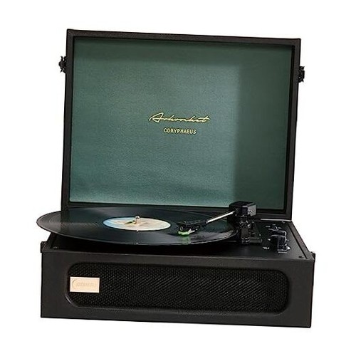 Coryphaeus Vinyl Record Player 3-Speed Bluetooth Input and Output Black ...
