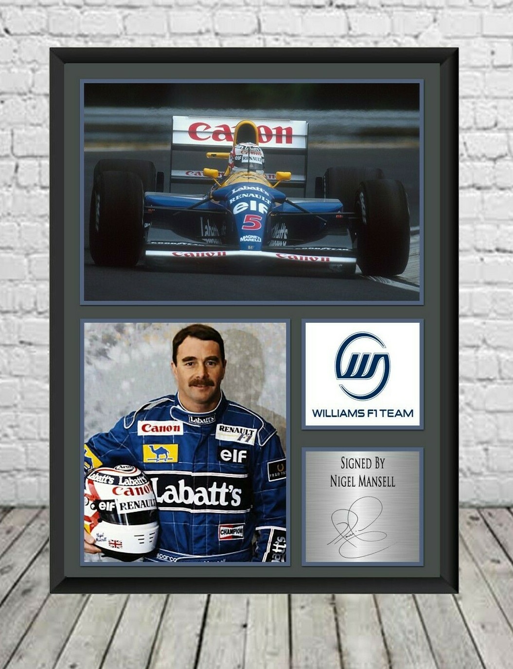 Nigel Mansell Signed Photo Print Poster Williams Formula One ...