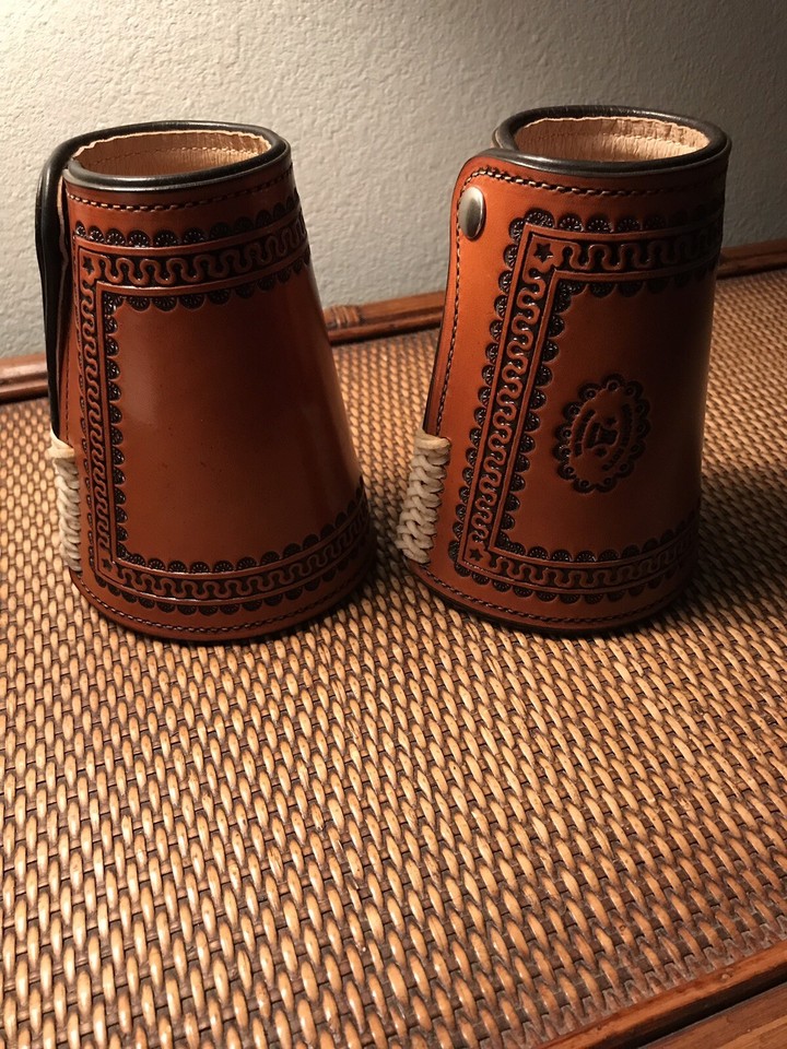 Western Americana SASS Cowboy Action LEATHER ROPING CUFFS, #212, USA ...