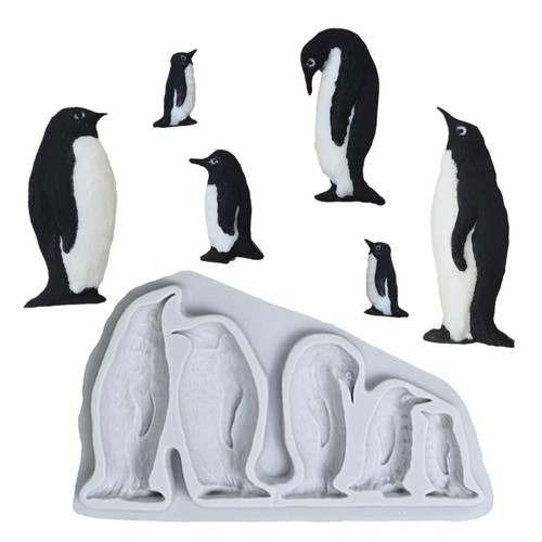 Cute Ice Cube Molds Non-stick Penguin Silicone Mold 3D Penguin Ice Cube ...