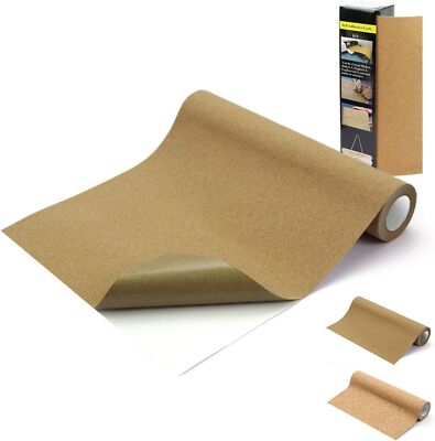 Self Adhesive Backed Cork Roll, Natural Cork Drawer Shelf Liner for ...