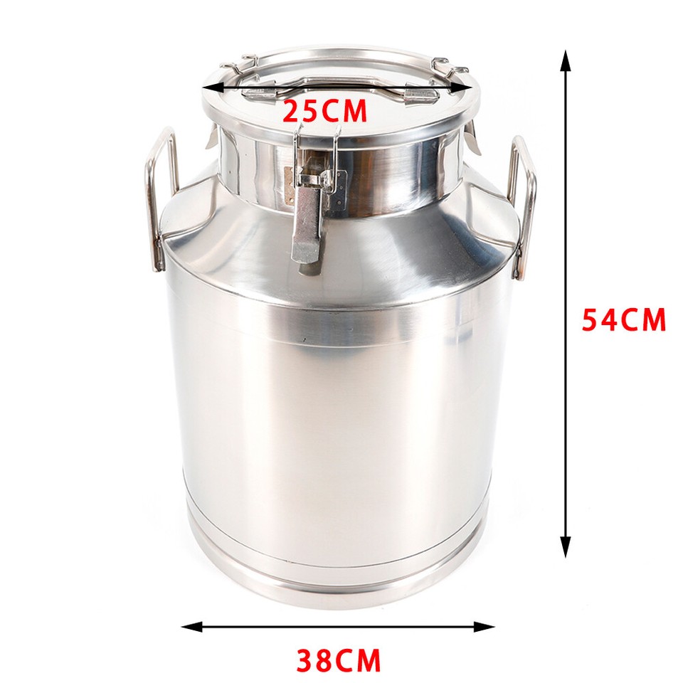 50L 13.25Gallon Stainless Steel Milk Can Barrel Milk Jug milk Bucket ...