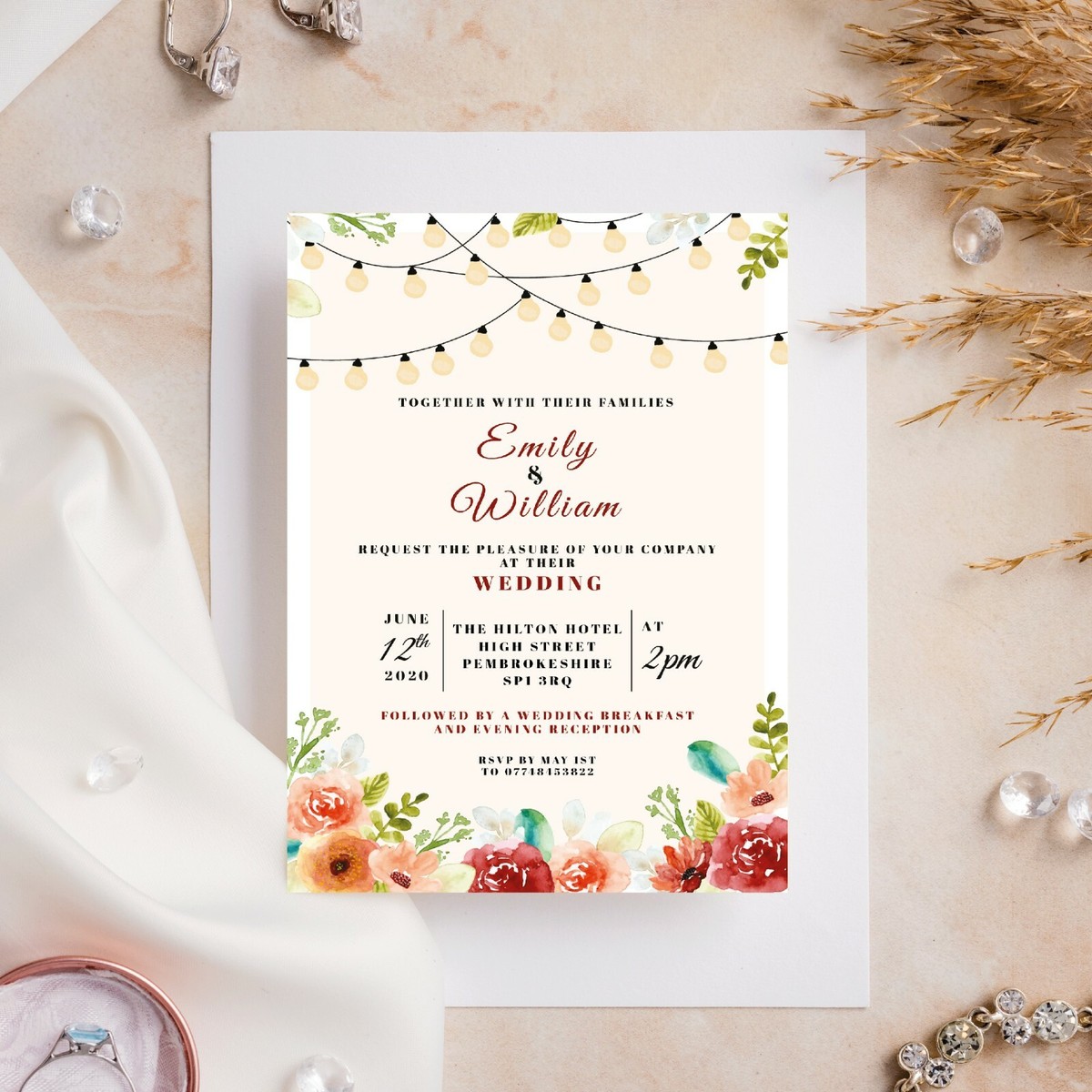 Wedding Invitations With String Lights String Lights Wedding